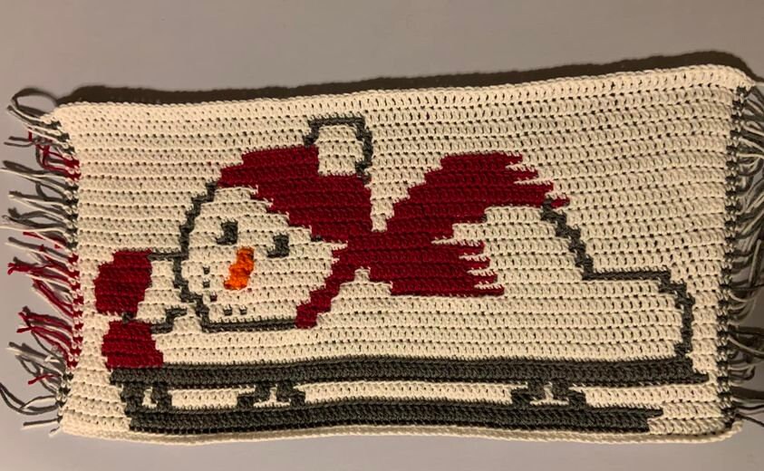 Sammy Snowman Mosaic Crochet Pattern - Placemat or Pillow, Snowman on a ...