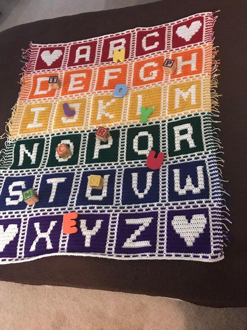 ABC Rainbow Blanket - Etsy