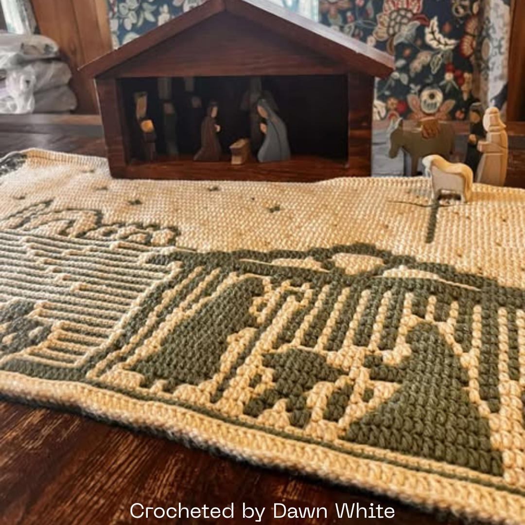 Nativity Scene Table Runner - Mosaic Crochet Pattern - Christmas ...