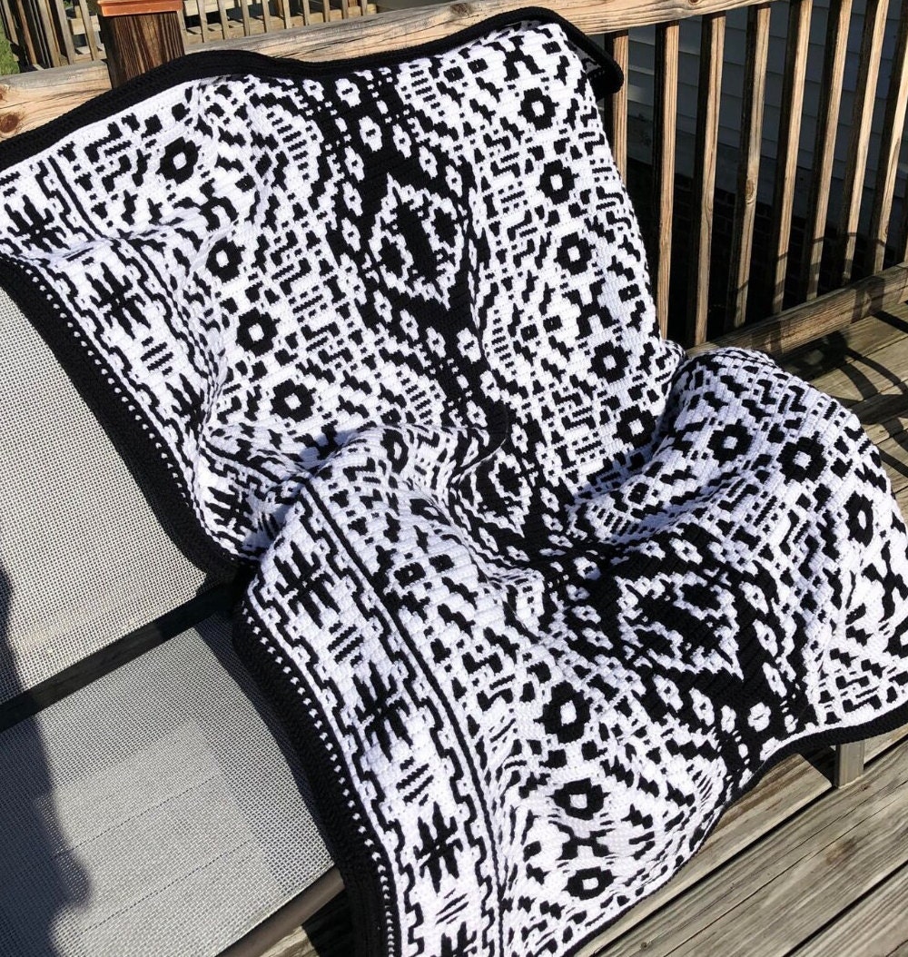 David's Mosaic Medallion Throw Mosaic Crochet Pattern - Etsy