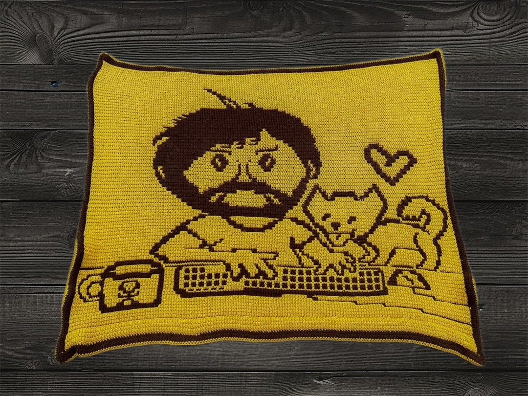 Two Minds One Keyboard Mosaic Crochet Blanket Pattern Overlay Computer ...