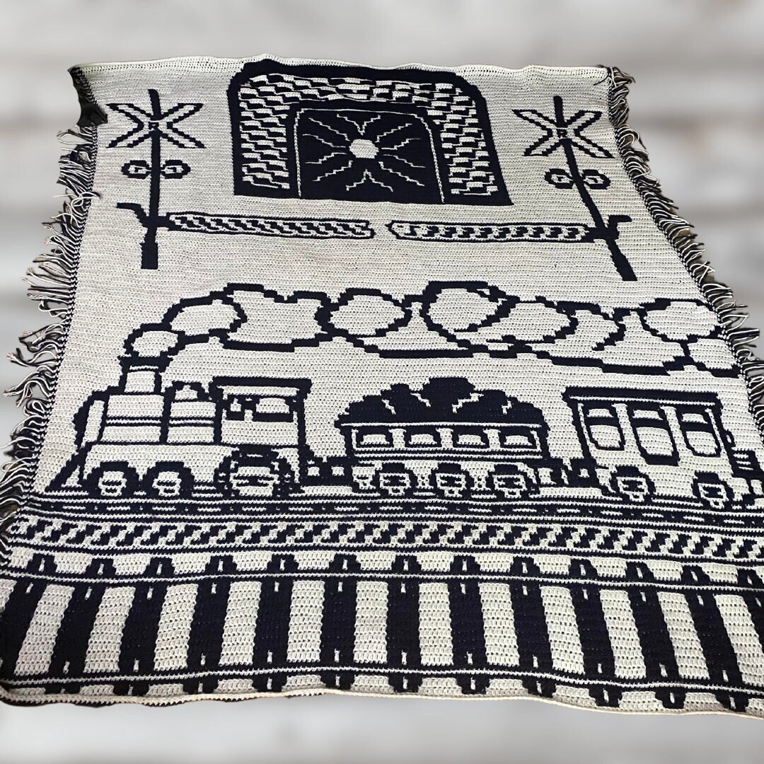 Doc's Railroad and Train Blanket Mosaic Crochet Pattern - Etsy