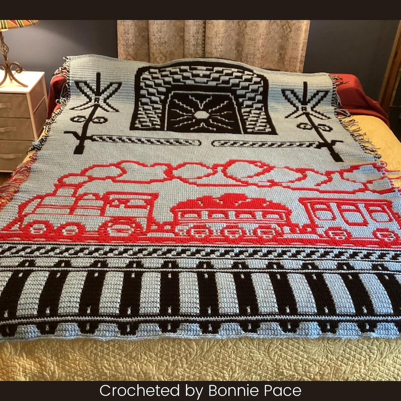 Doc's Railroad and Train Blanket - Mosaic Crochet Pattern - Etsy