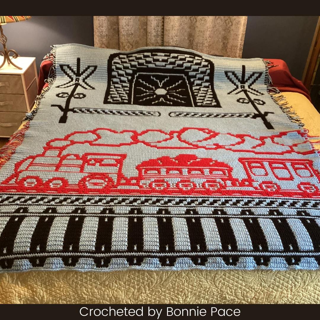 Doc's Railroad and Train Blanket - Mosaic Crochet Pattern - Etsy