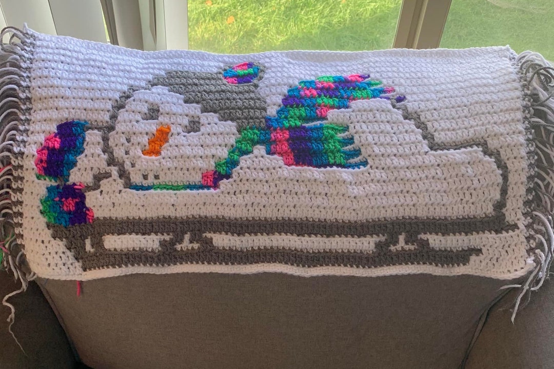 Sammy Snowman Mosaic Crochet Pattern - Placemat or Pillow, Snowman on a ...