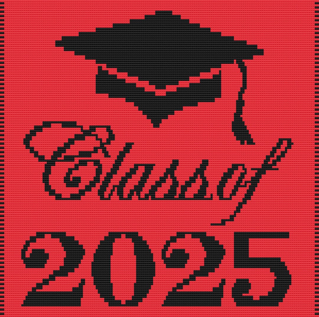 Class of 2025 Mosaic Crochet Pattern - Gift for Graduate, Graduation ...