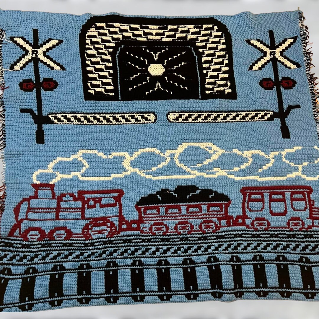 Doc's Railroad and Train Blanket Mosaic Crochet Pattern - Etsy