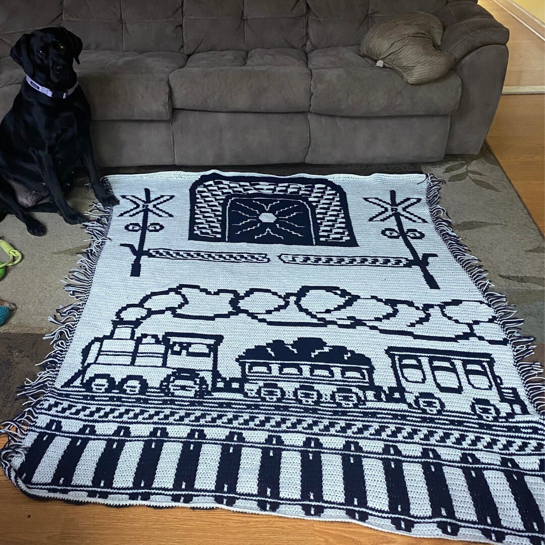 Doc's Railroad and Train Blanket Mosaic Crochet Pattern - Etsy