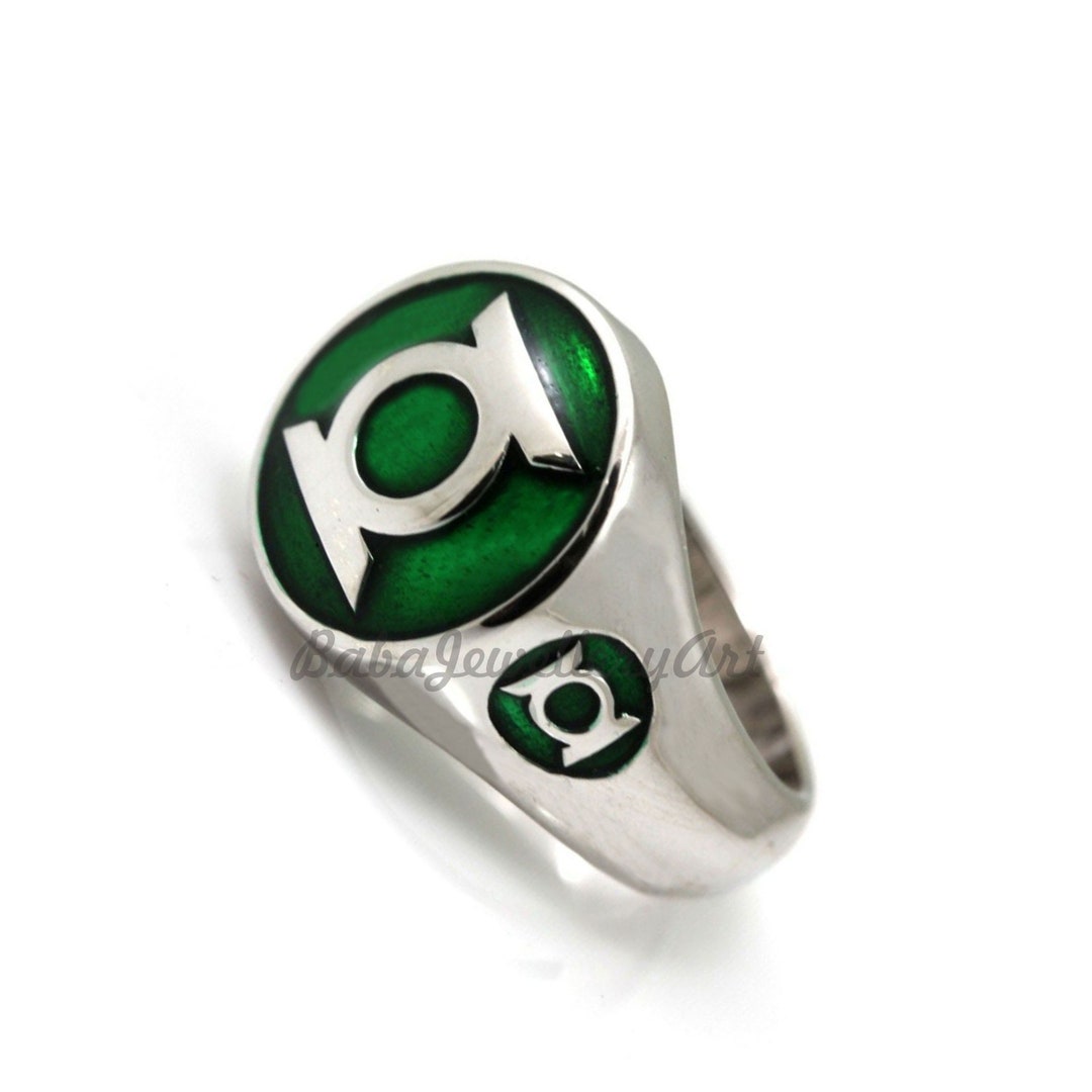 Green Lantern Ring, Willpower Lantern Ring, Men Lantern Ring, 925 ...