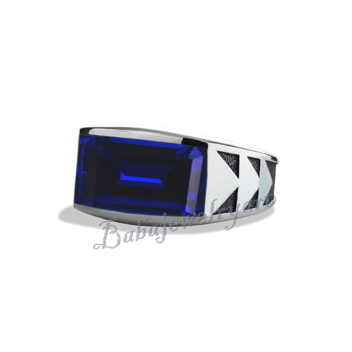 Blue Sapphire Ring Sapphire Signet Ring Men Mens Gemstone - Etsy