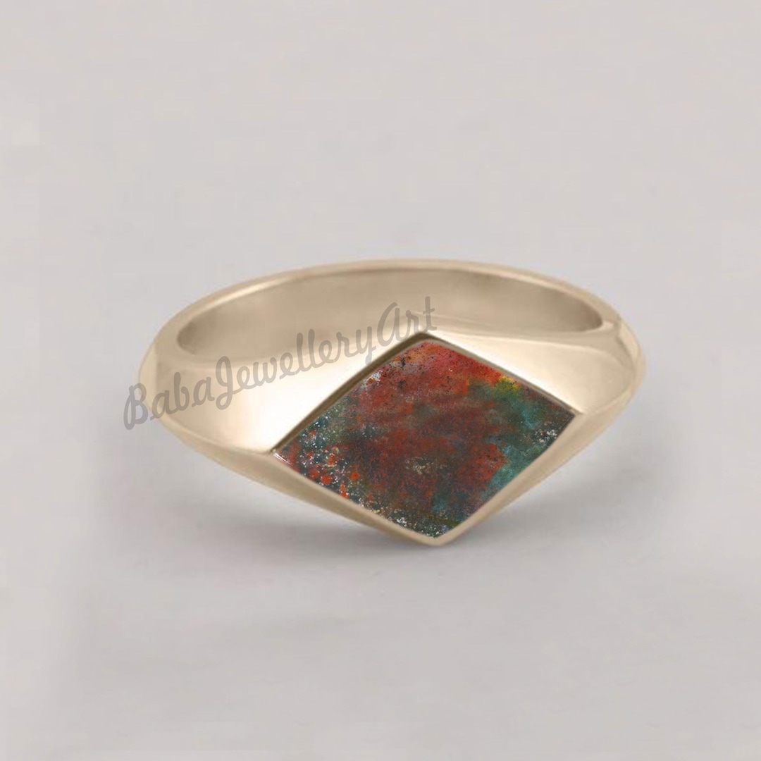 Bloodstone Ring, Natural Bloodstone Ring for Men and Women, 925 Silver ...