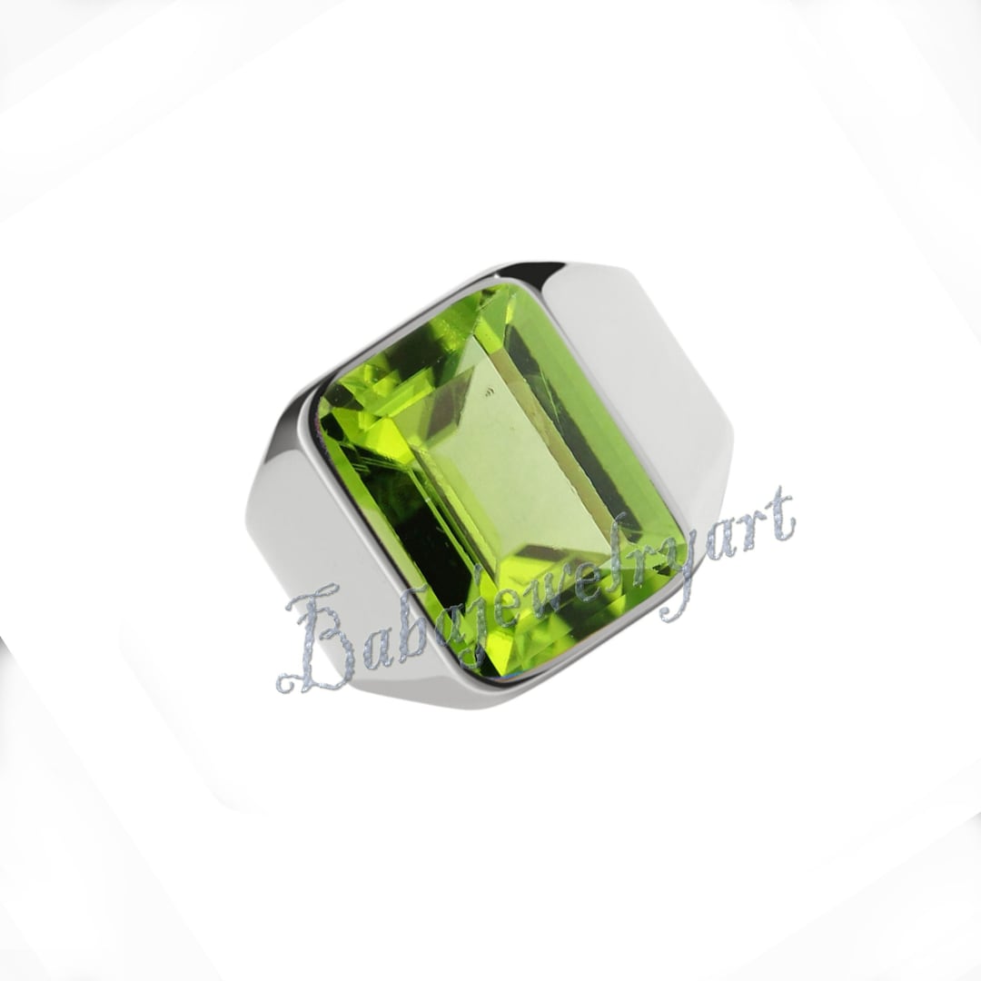 Mens Peridot Ring Peridot Ring Men 925 Sterling Silver - Etsy