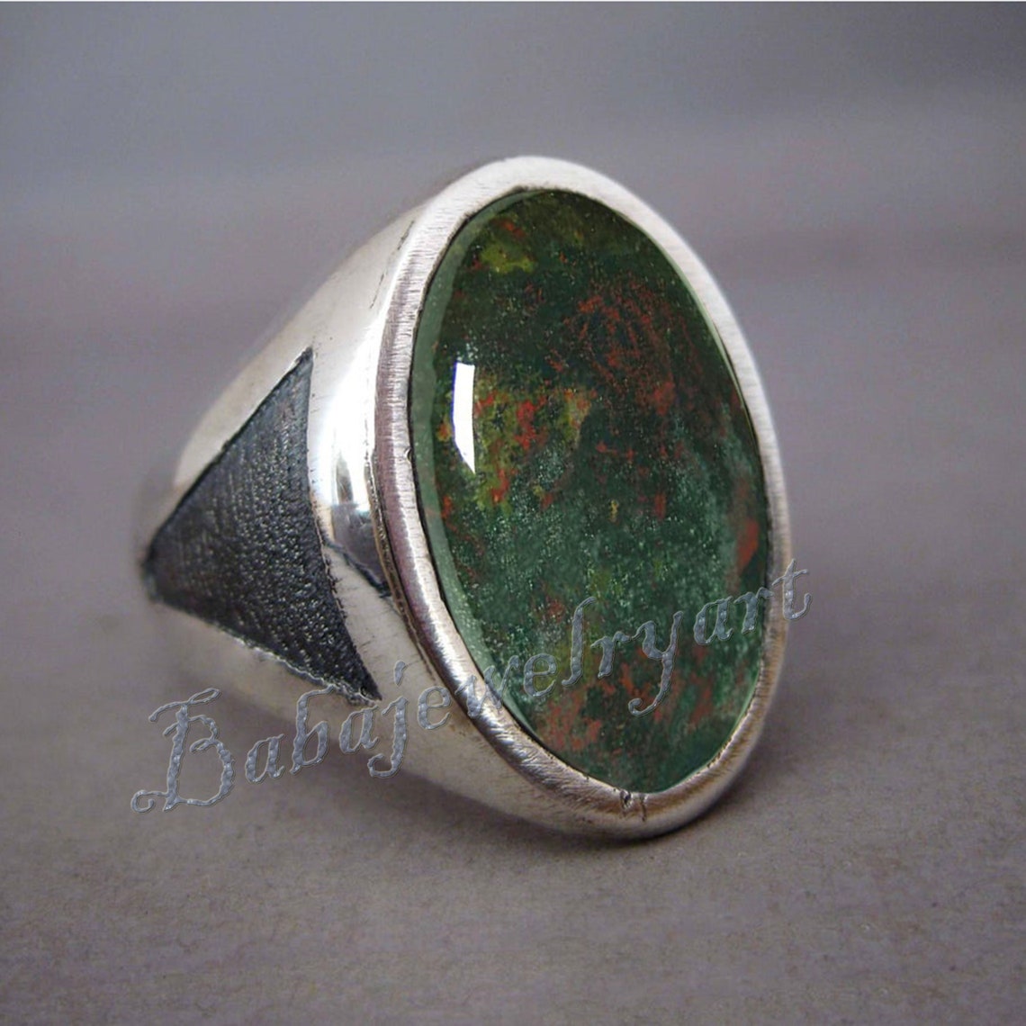 Bloodstone Ring Oval Bloodstone Ring Mens Mens Bloodstone - Etsy