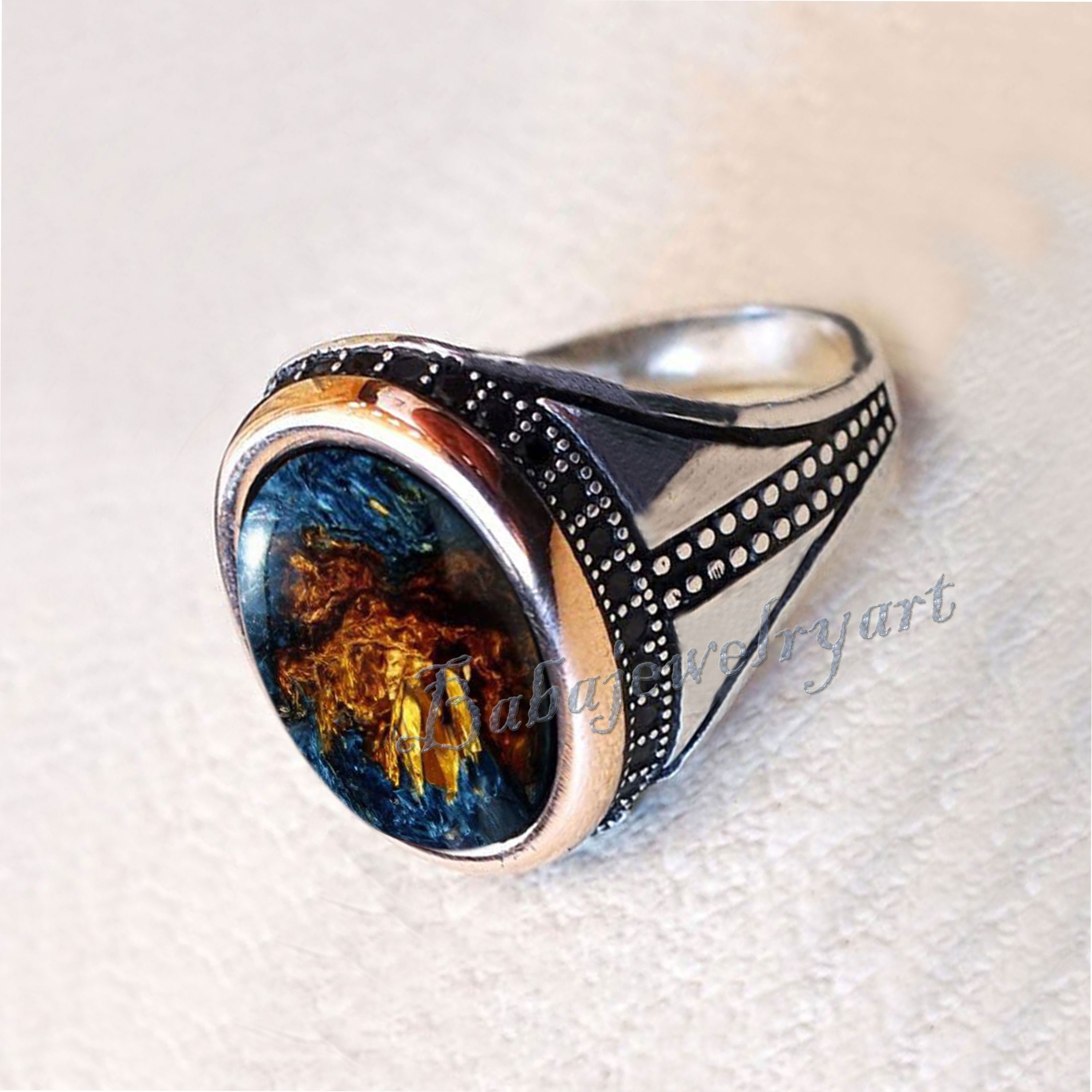 Natural Pietersite Ring Pietersite Ring Men 925 Silver - Etsy