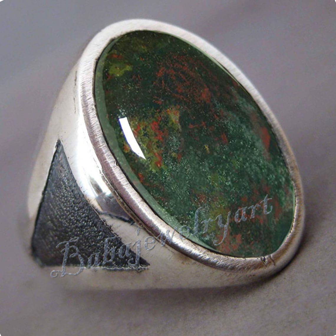 Bloodstone Ring Oval Bloodstone Ring Mens Mens Bloodstone - Etsy