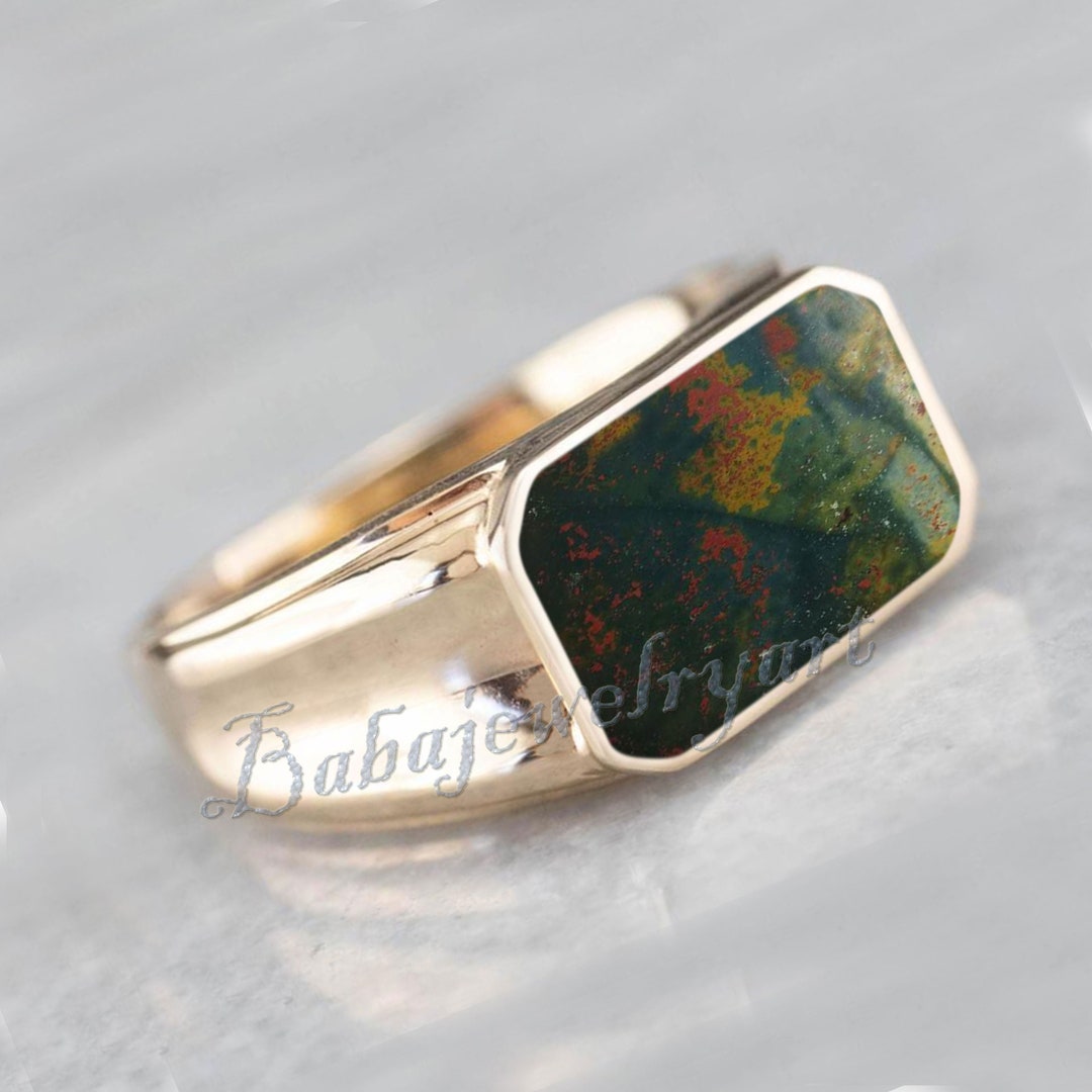 Bloodstone Ring, Natural Bloodstone Ring, 925 Sterling Silver Mens Ring ...