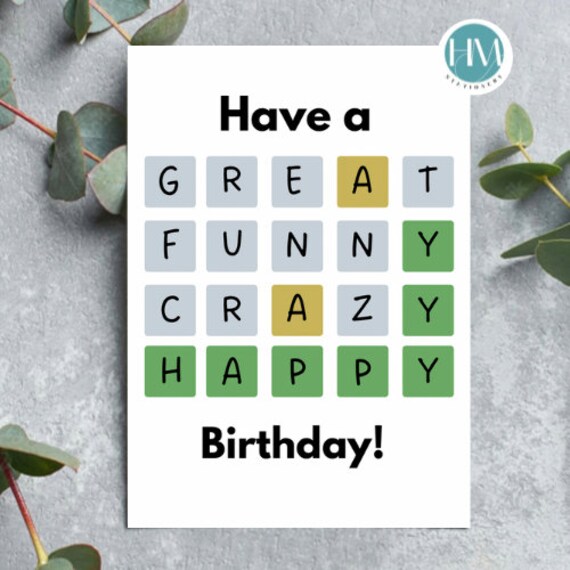 Wordle Happy Birthday Card Funny Wordle Birthday Card for - Etsy Ireland