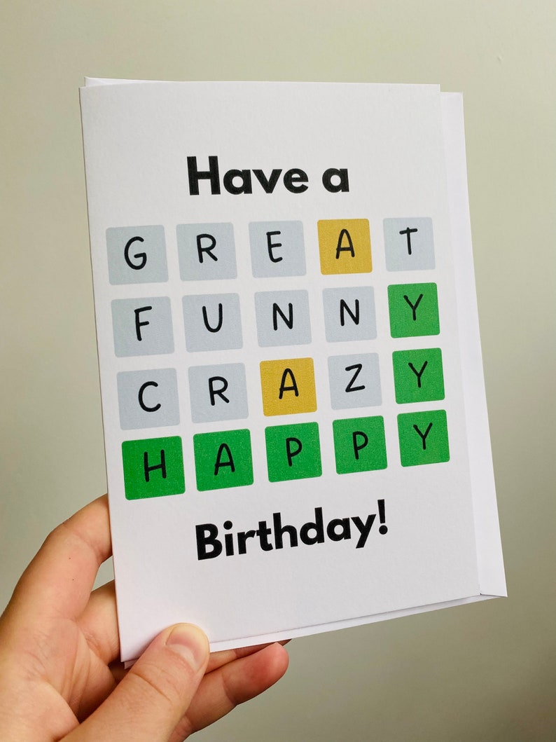 Wordle Happy Birthday Card Funny Wordle Birthday Card for - Etsy
