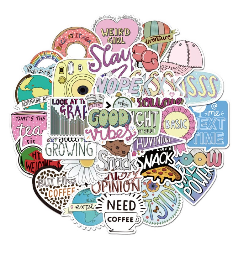 5pcs Pink Themed Aesthetic Stickers Pink Quote Sticker Pack | Etsy