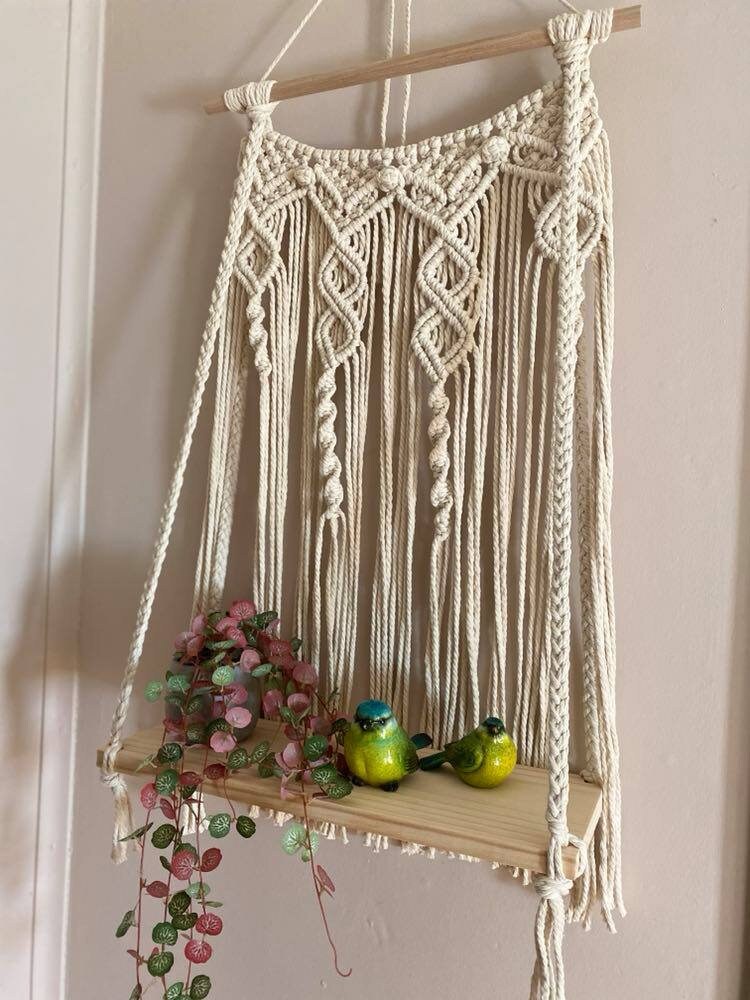 Decorative Macrame Bookshelf - Etsy