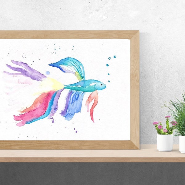Watercolor Fish Art - Etsy