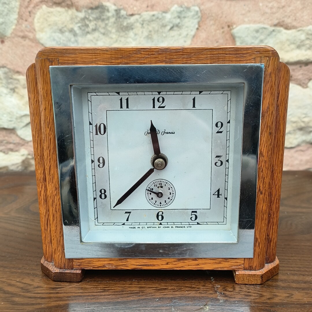 Antique John D Francis English Art Deco Mantle Clock Alarm - Etsy