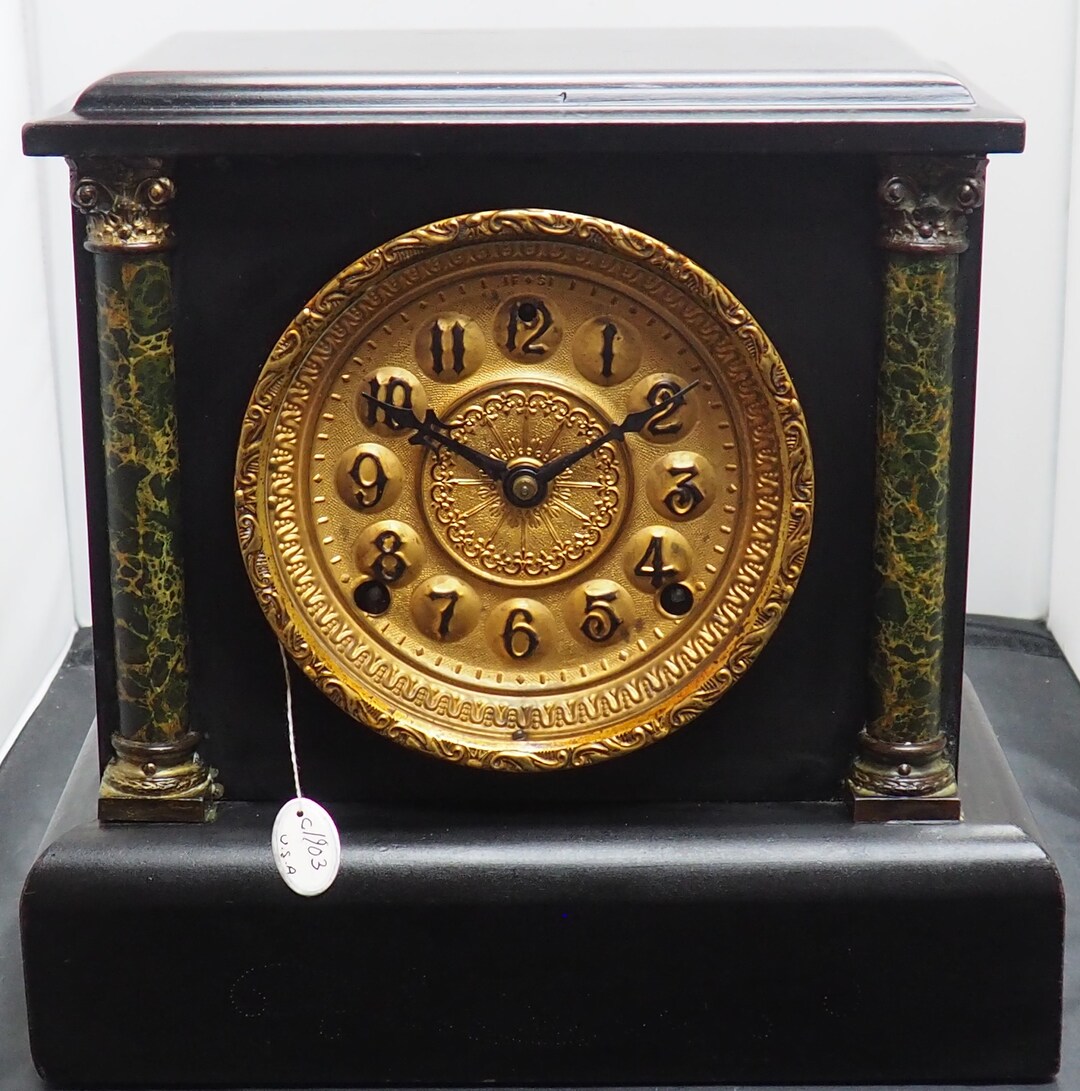 American 8-day Mock Slate Mantle Clock Striking Mantel Clock - Etsy