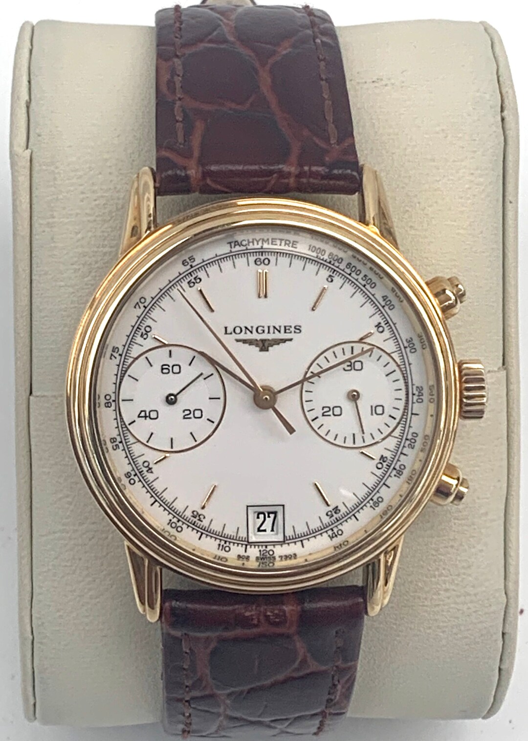 Longines Chronograph 34mm 18k Gold Case Exhibition Back - Etsy