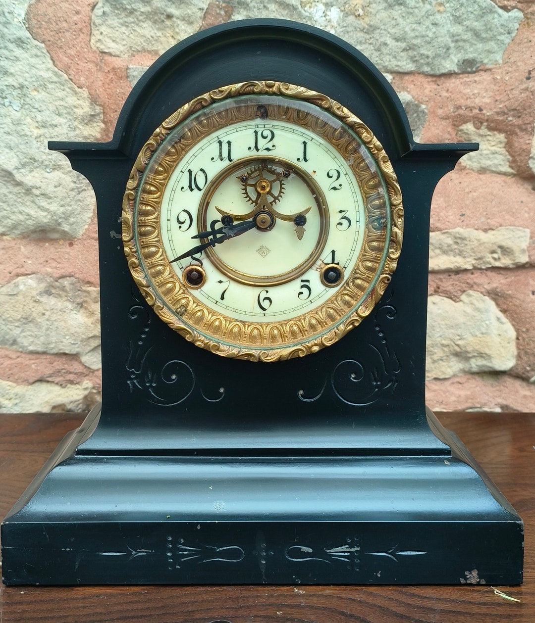 American 8-day Faux Slate Mantle Clock Striking Mantel Clock - Etsy