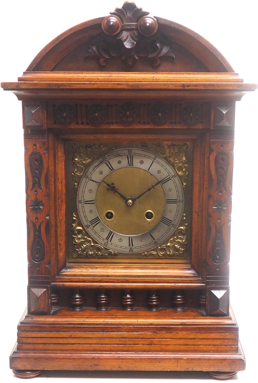 Walnut German Bracket Clock 8-day Striking Mantle Clock Circa 1890 - Etsy