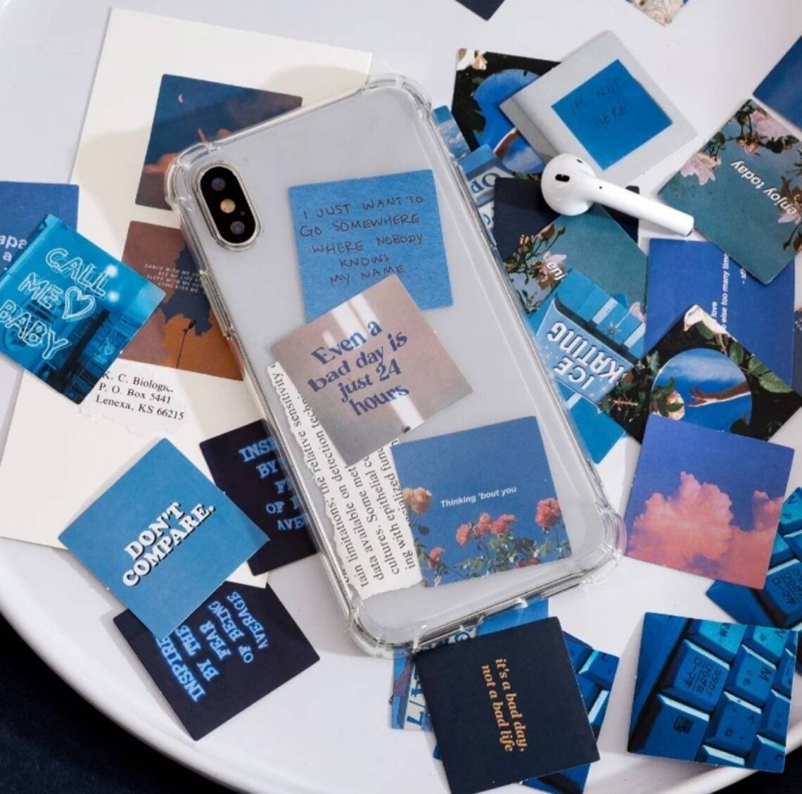 Aesthetic Stickers Box Choose Your Colour Blue Orange | Etsy