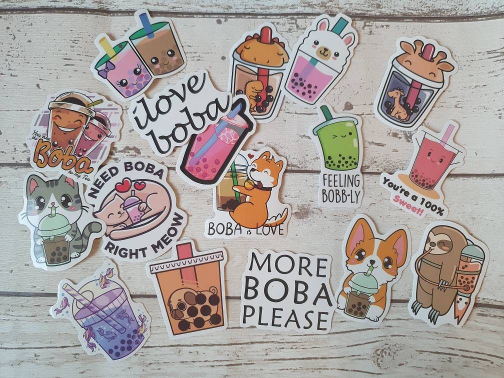 Cute Boba Stickers Set 10 or 20 Pcs random Animal Bubble - Etsy UK