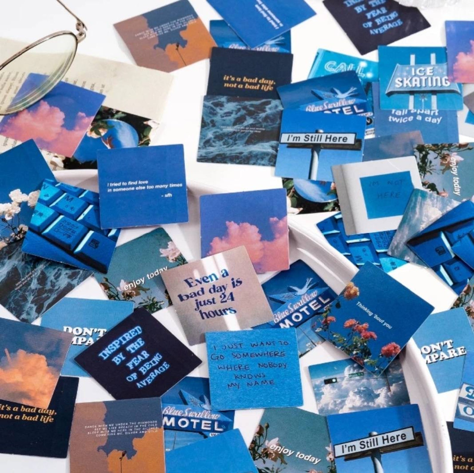 Aesthetic Stickers Box Choose Your Colour Blue Orange | Etsy