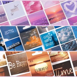 Aesthetic Stickers Box Choose Your Colour Blue Orange | Etsy