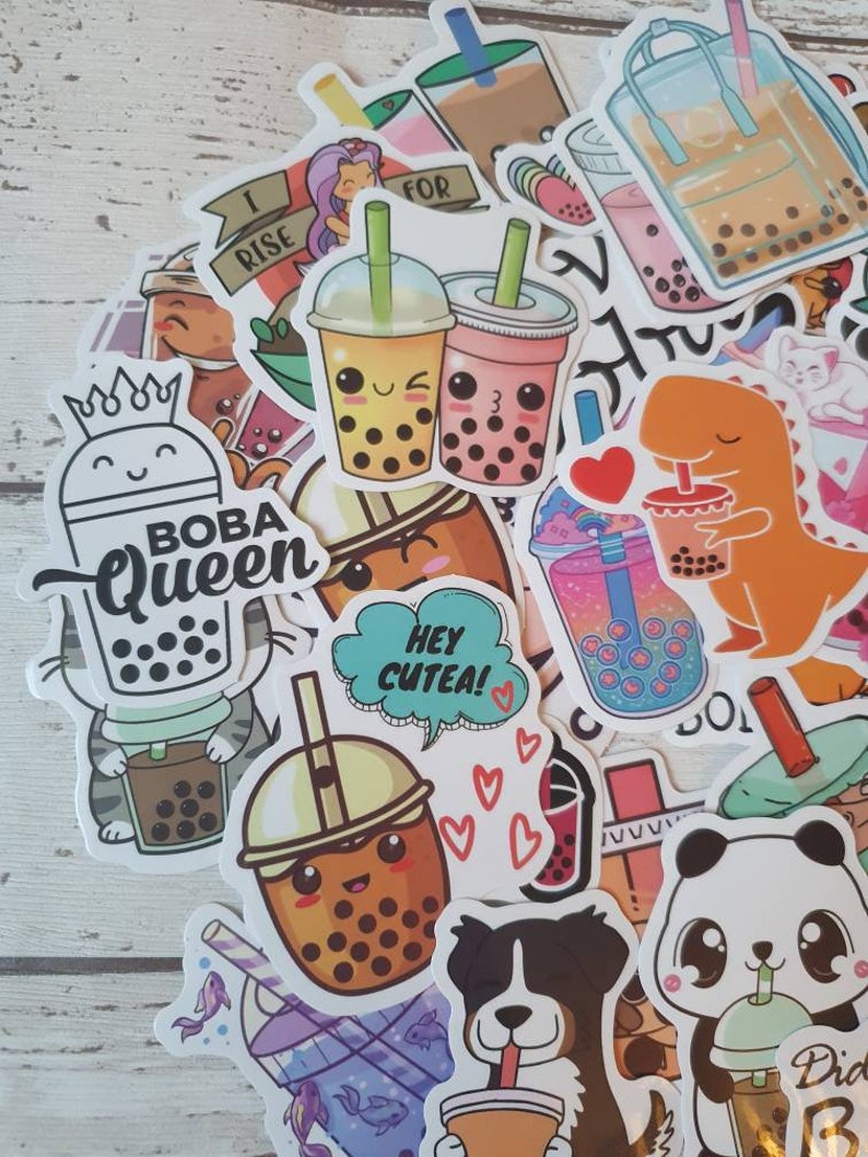 Cute Boba Stickers Set 10 or 20 Pcs random Animal Bubble - Etsy UK