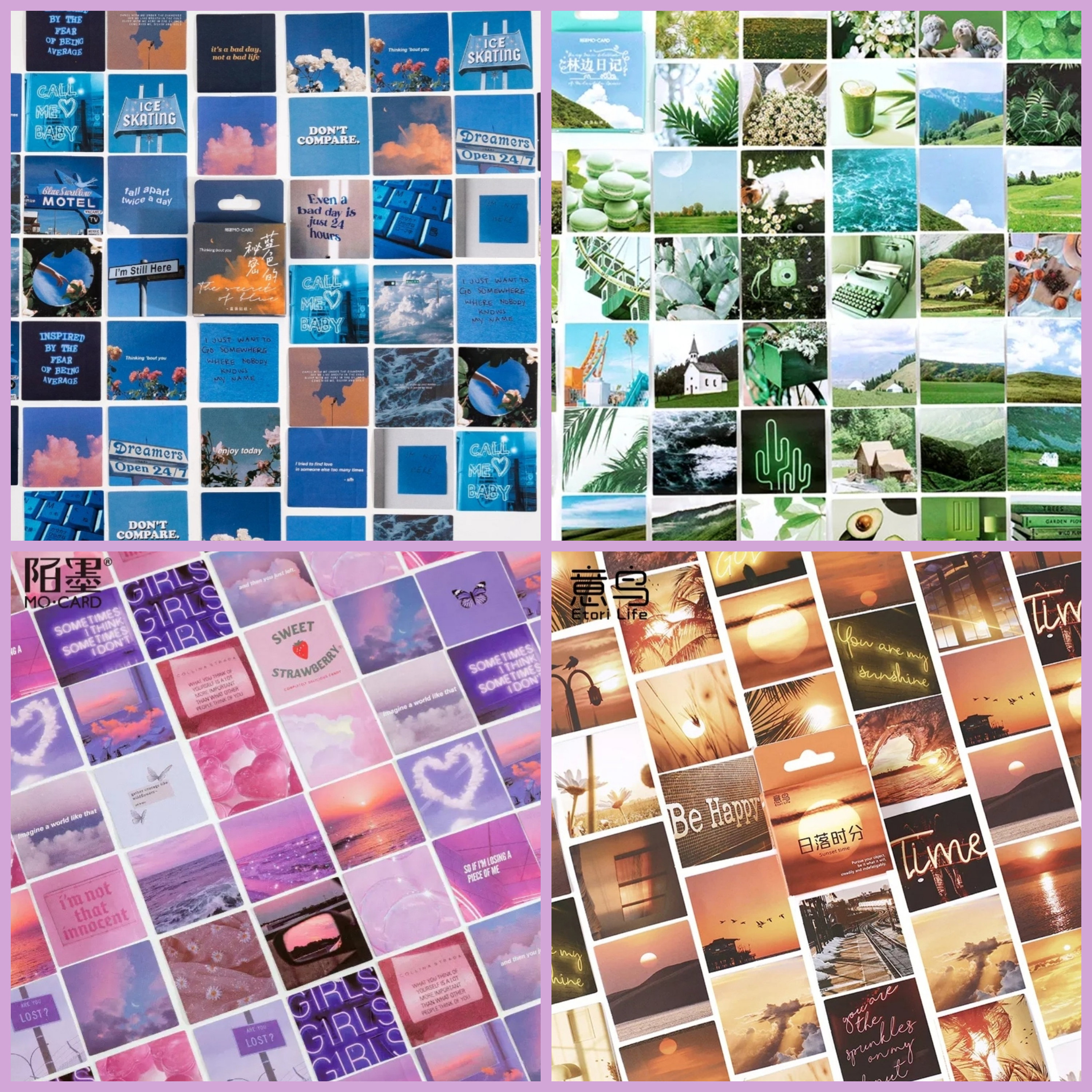 Aesthetic Stickers Box Choose Your Colour Blue Orange - Etsy UK