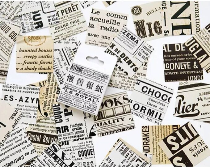 Retro Newspaper Stickers 45 Pcs Vintage Inspired Newspaper Stickers ...