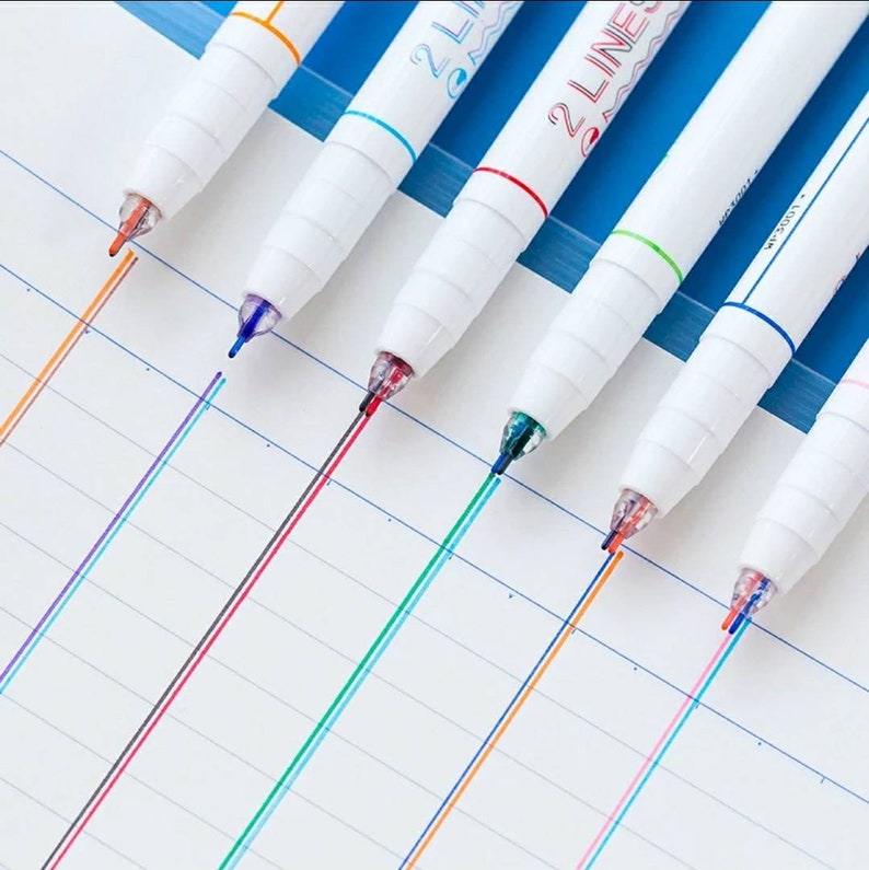 Double Line Pen 2 Line Pen Choose Your Colours | Etsy UK