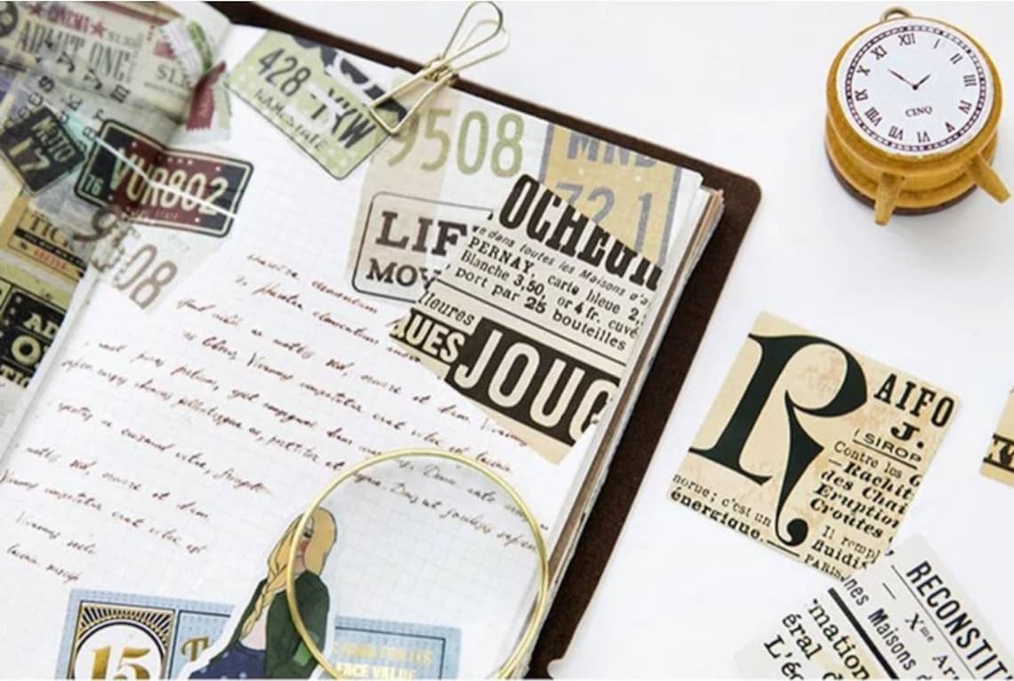 Retro Newspaper Stickers 45 Pcs Vintage Inspired Newspaper - Etsy UK