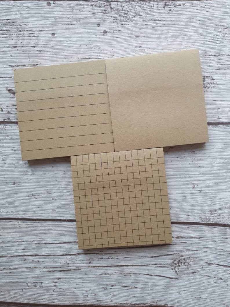 Square Sticky Notes Kraft or White Lined Grid Regular | Etsy UK
