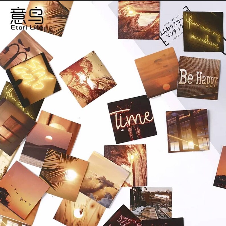 Aesthetic Stickers Box Choose Your Colour Blue Orange | Etsy