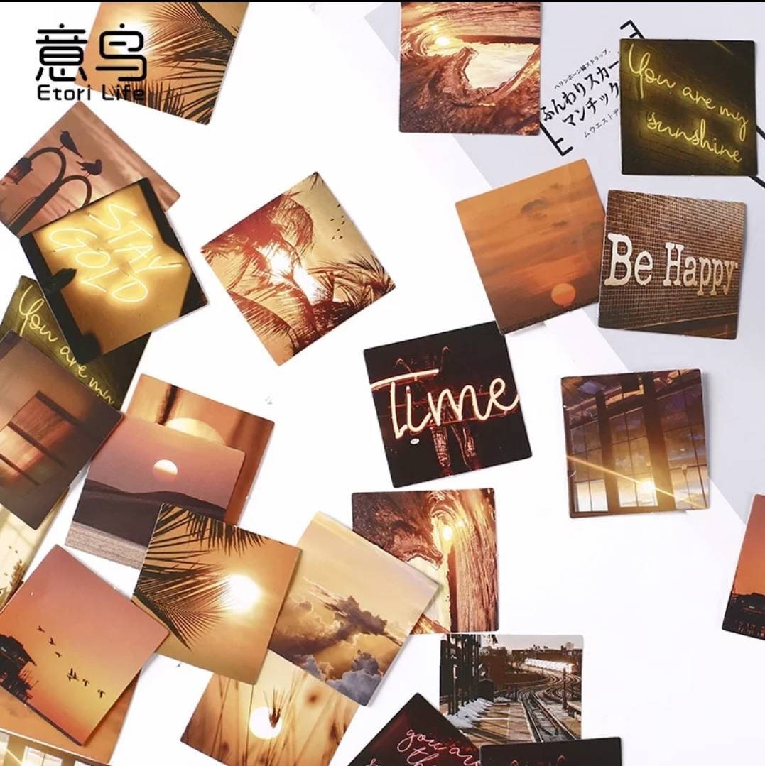 Aesthetic Stickers Box Choose Your Colour Blue Orange | Etsy