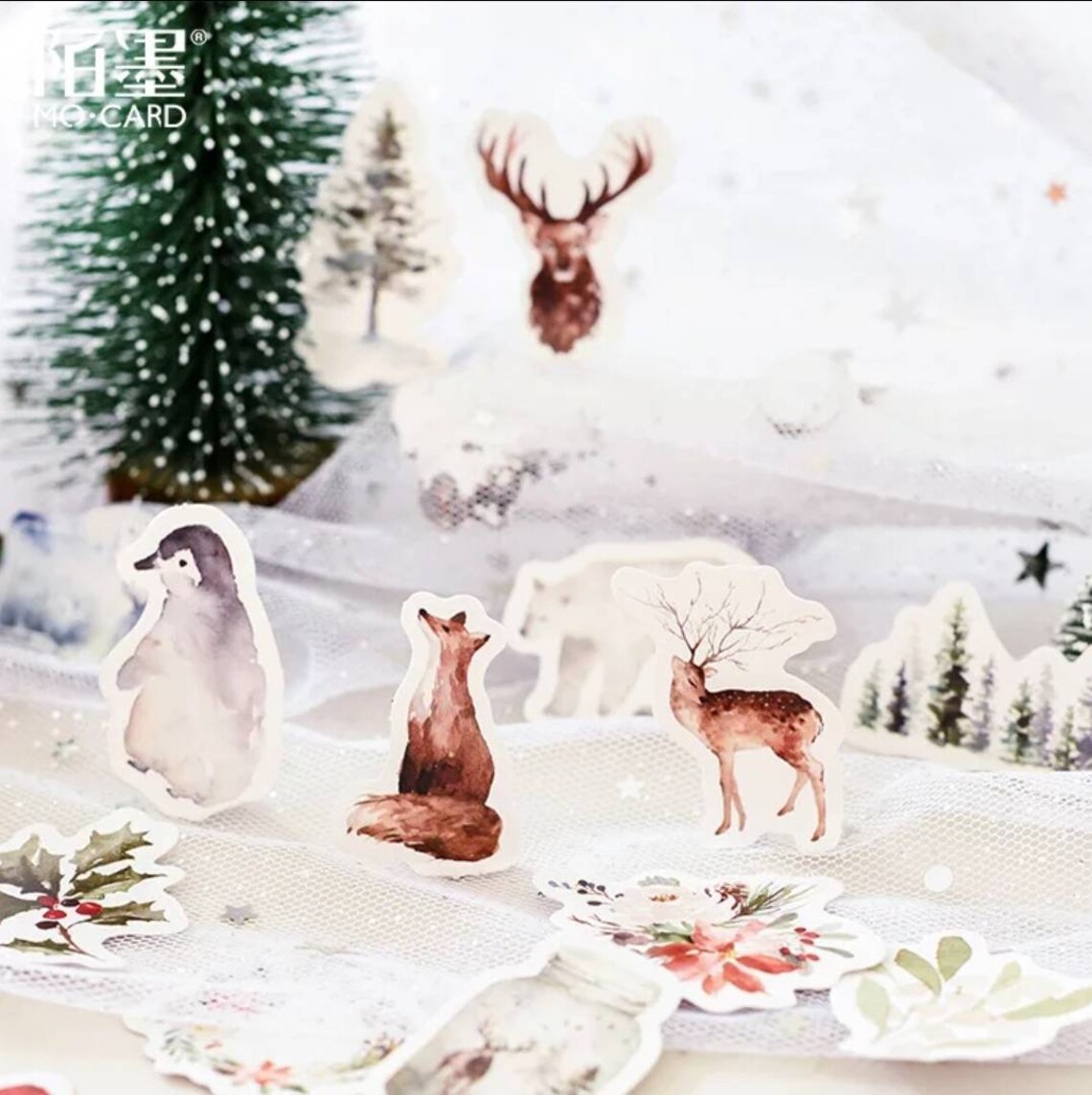 Forest Winter Stickers Set 46pcs Peel off Stickers - Etsy UK