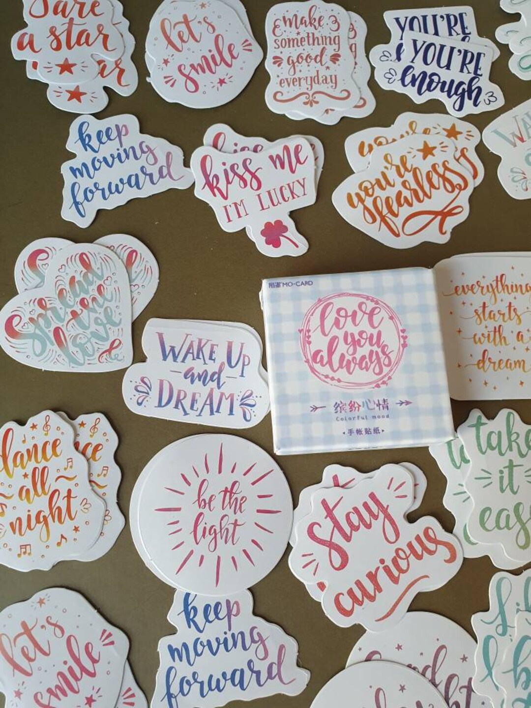 46 Positive Motivational Phrase Stickers Pack , Colourful Stickers ...