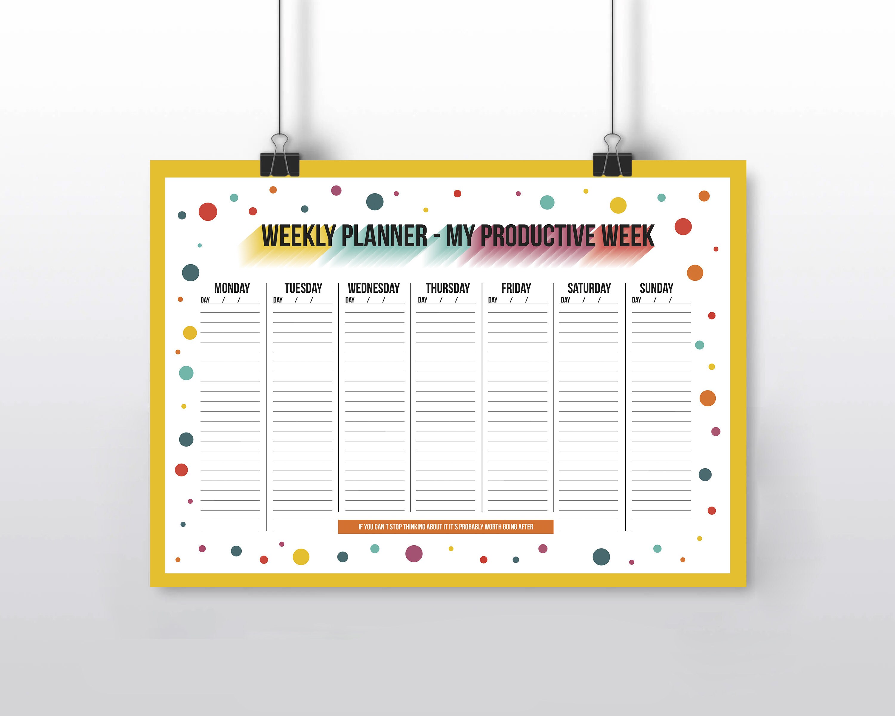 Printable Digital Weekly Planner Blank MY PRODUCTIVE WEEK English ...