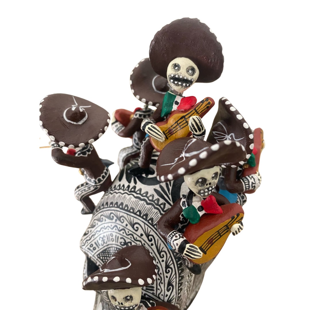 Mariachi Skull, Mexican Crafts, Ceramics, Clay - Etsy