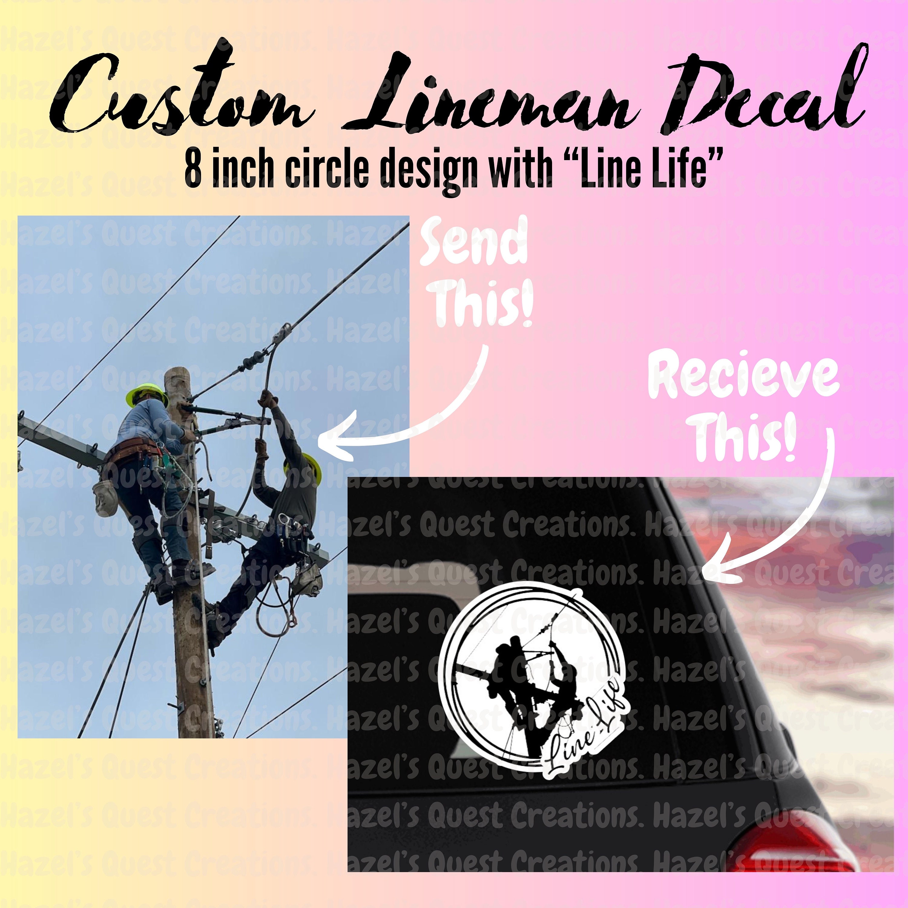Completely Custom Lineman Decal Circle Shape Car Sticker My Lineman ...