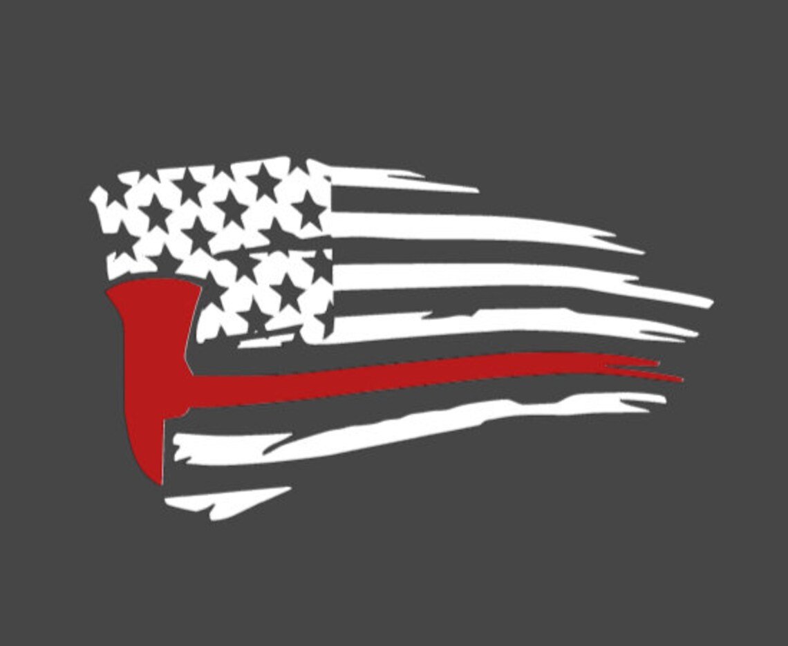Fireman Car Decal - American Flag - Axe - Firefighter - Etsy