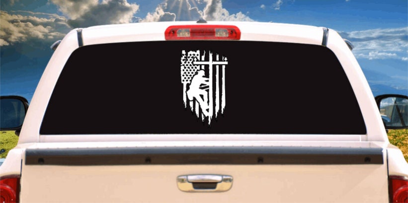 Lineman Decal - Lineman Decal - Car Decal - Gift - American Flag ...
