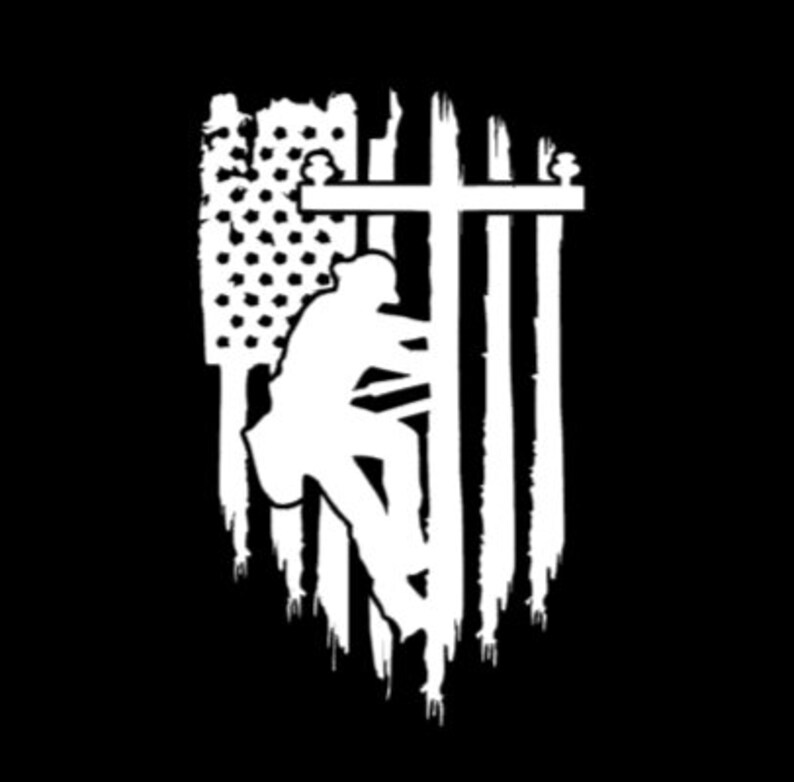 Lineman Decal - Lineman Decal - Car Decal - Gift - American Flag ...